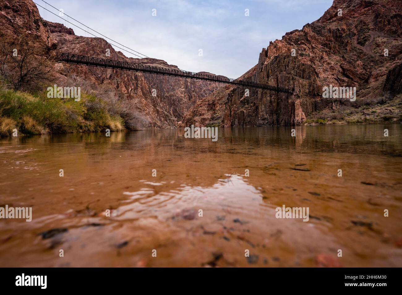 Water Level View of The Colorado River And The Black Bridge in the ...