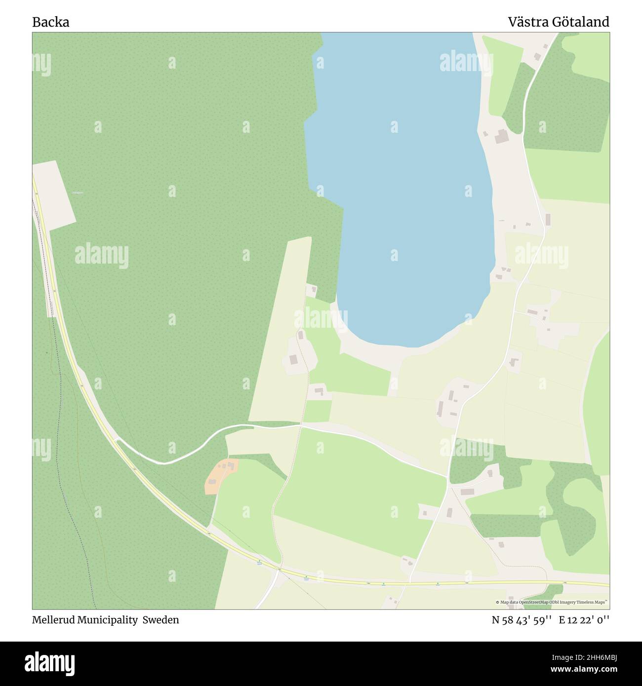 Backa, Mellerud Municipality, Sweden, Västra Götaland, N 58 43' 59'', E ...