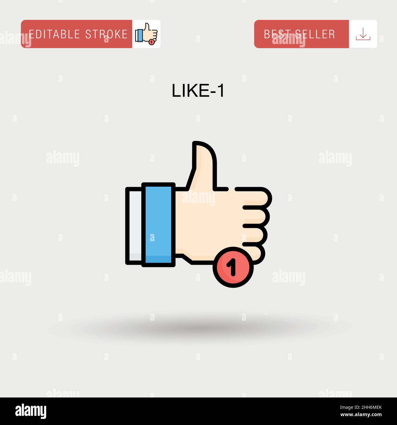 Like-1 Simple vector icon Stock Vector Image & Art - Alamy