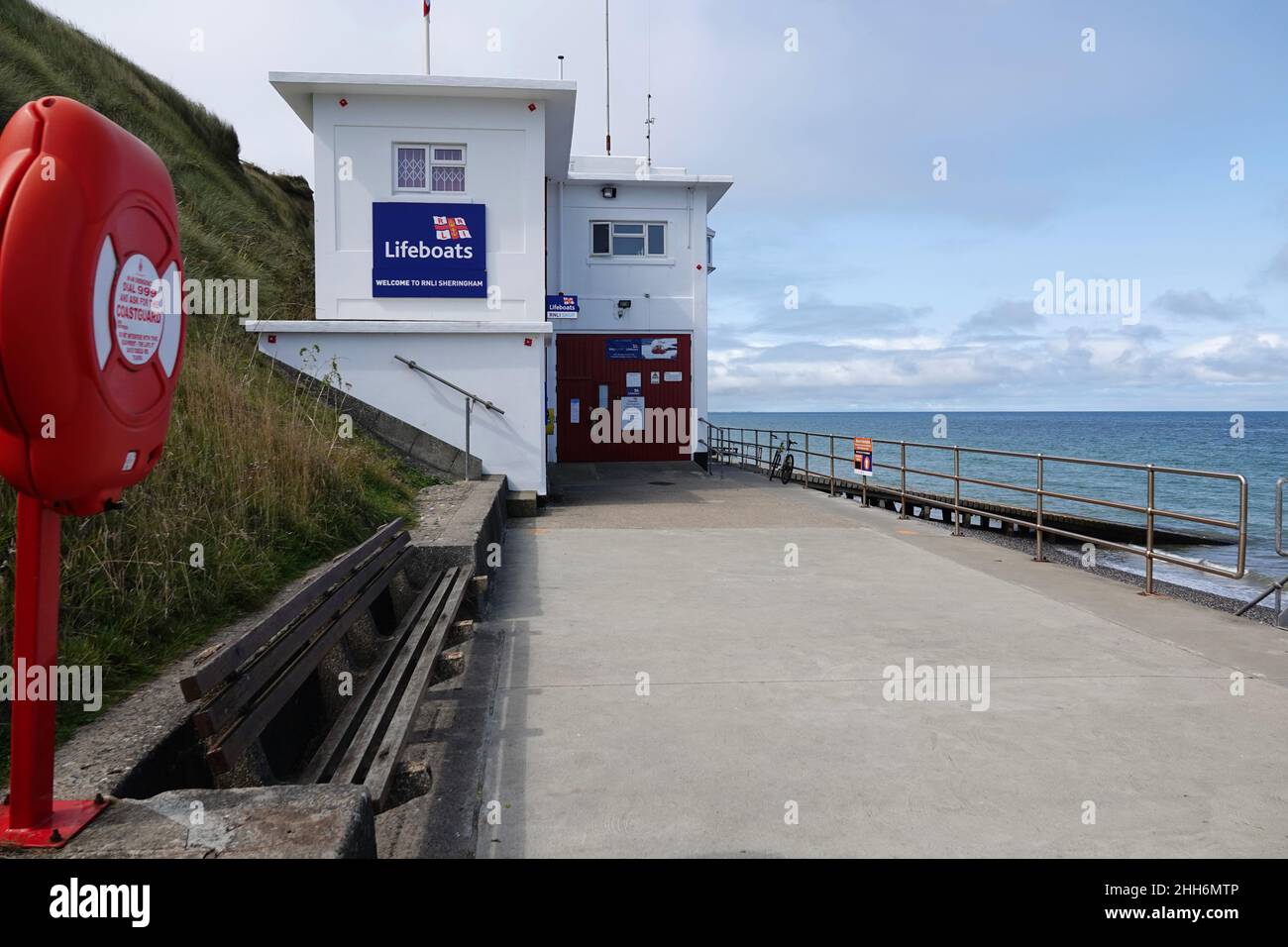 The RNLI Lifeboat Station at Sheringham, Norfolk, England, UK, showing ...