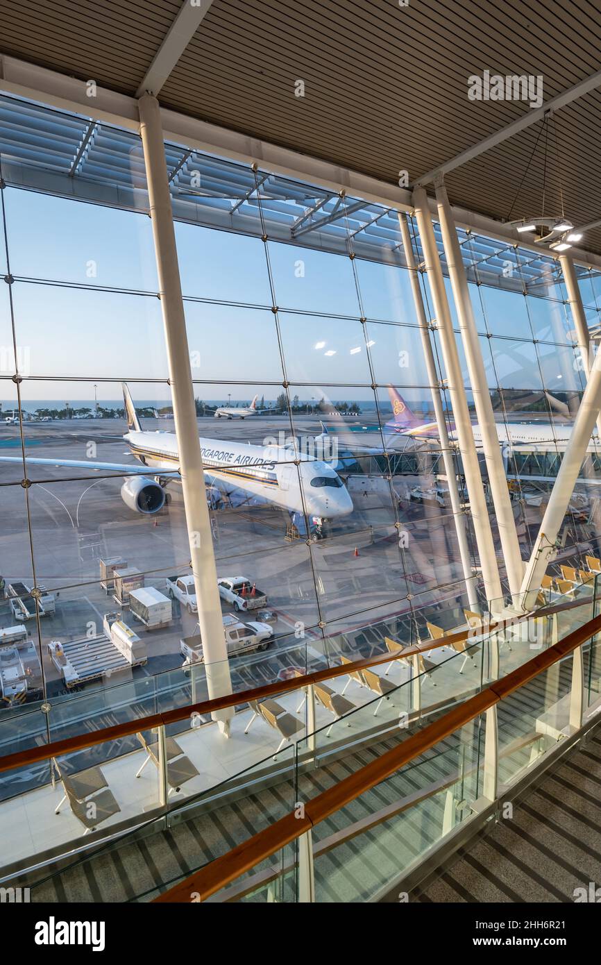 Phuket, Thailand - January 2022: Phuket International Airport terminal ...