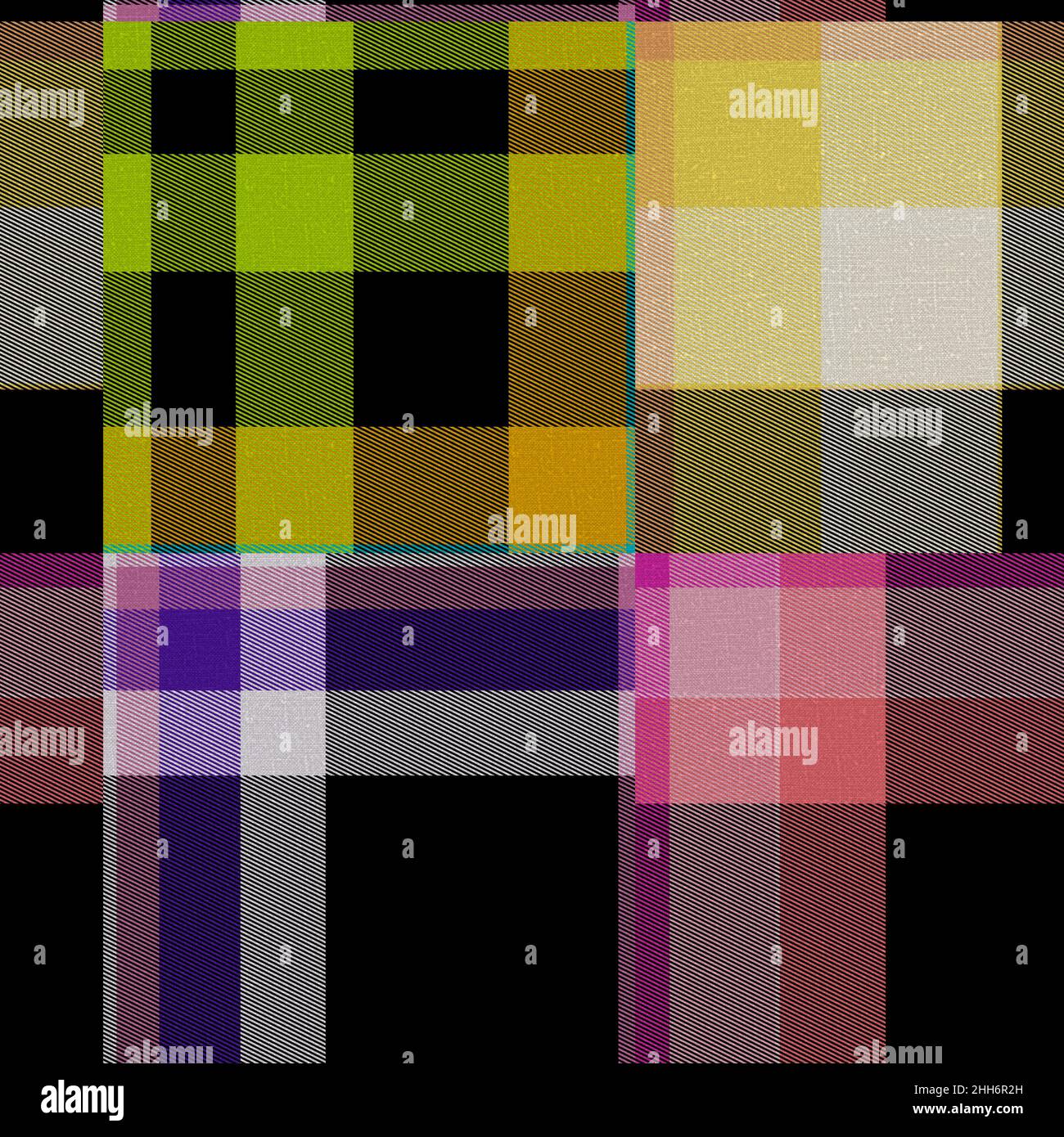 Seamless madras patchwork plaid cotton pattern. Tileable quilting ...