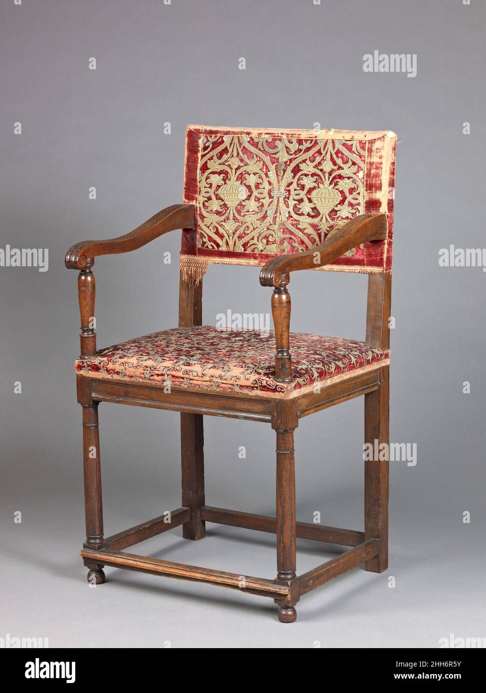 Armchair (chaise à bras) 15th or 16th century (textiles) and 16th ...