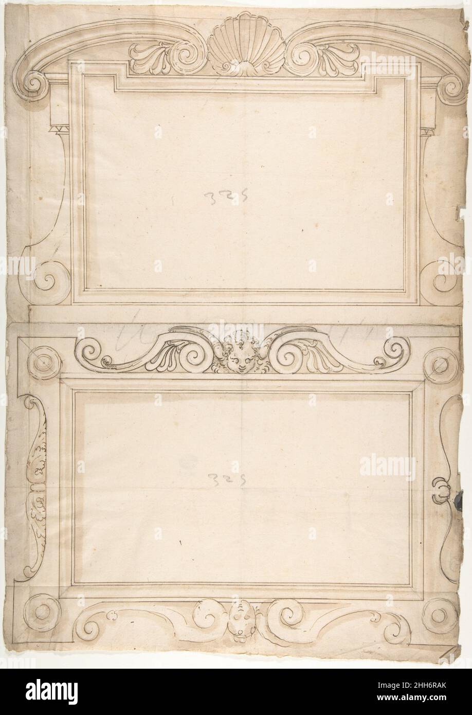 Two Designs for Carved Panels 16th century Anonymous, French, 16th ...