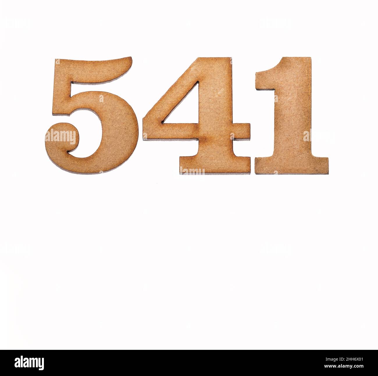 Number 541 in wood, isolated on white background Stock Photo - Alamy