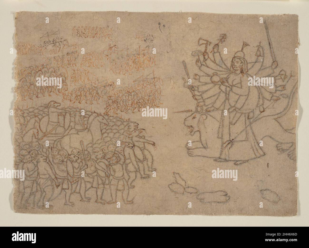 Durga Confronts the Army of the Demon Chikshura: Scene from the Devi ...