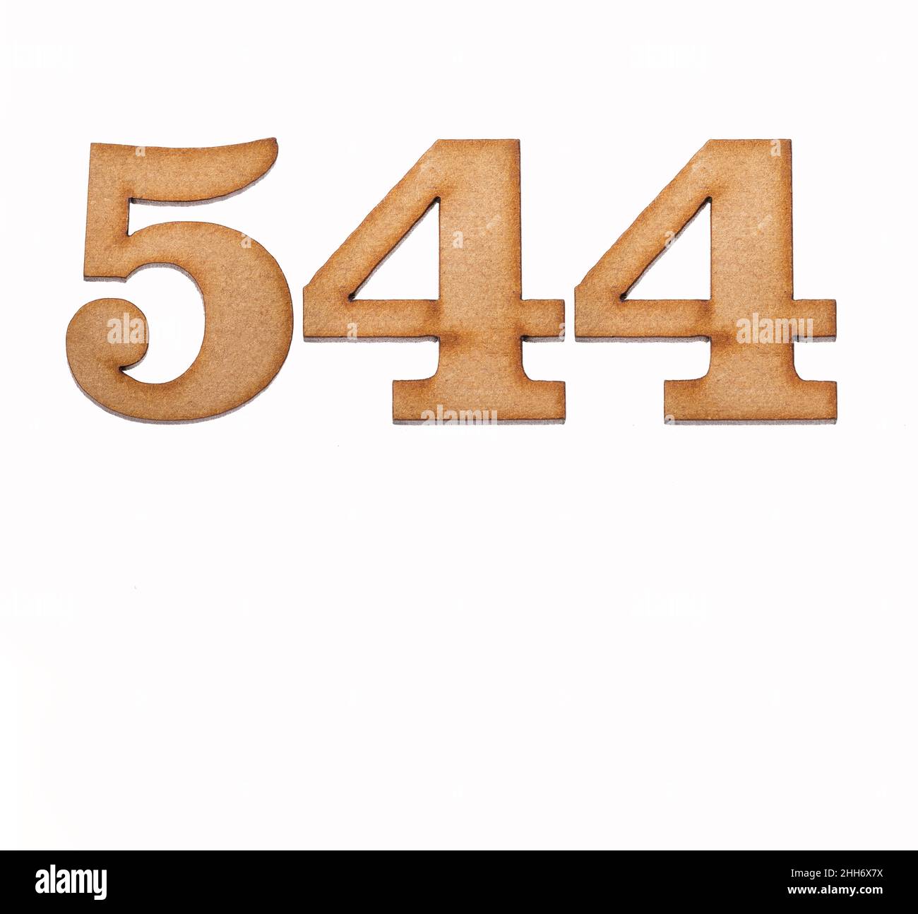 Number 544 - Piece of wood isolated on white background Stock Photo - Alamy