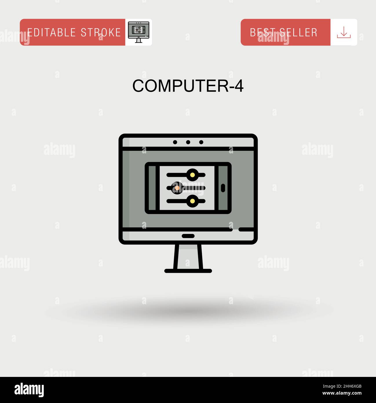 Computer-4 Simple vector icon Stock Vector Image & Art - Alamy