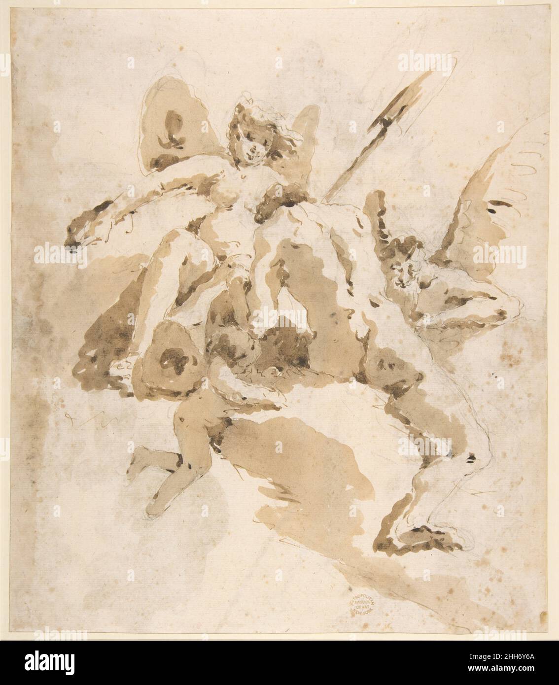 Design for a Ceiling (recto); Bearded Man Standing (verso) 1696–1770 ...