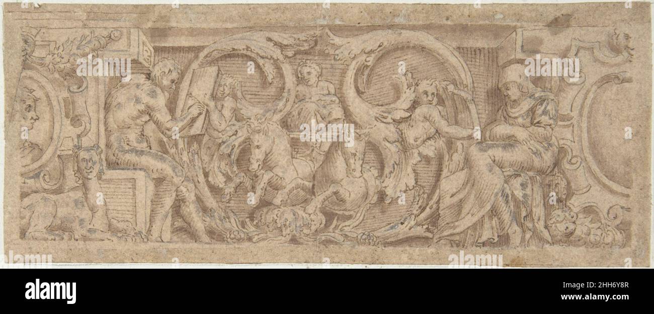 Figures, Horses, and Sphinx Entwined in Foliage and Strapwork 19th ...