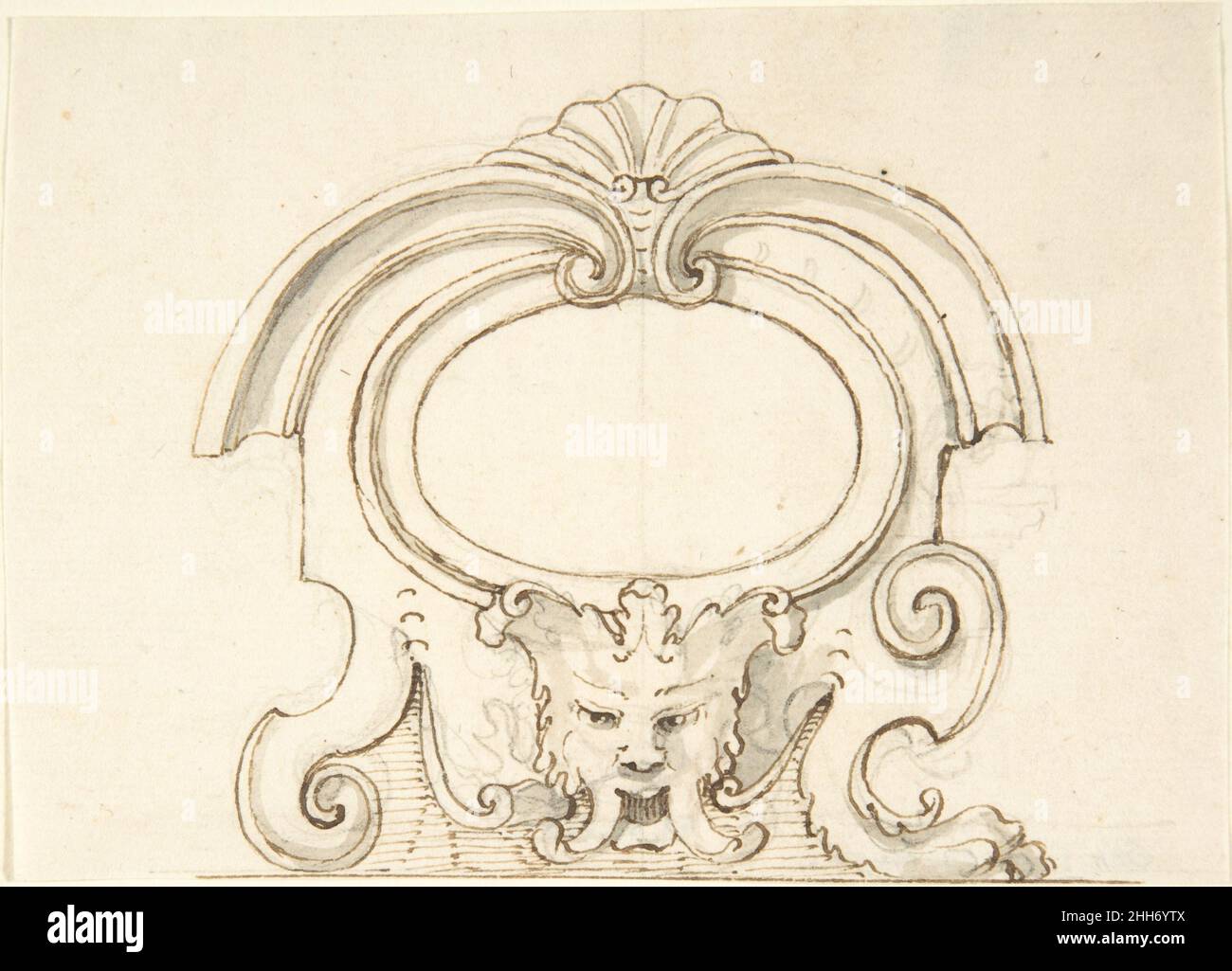 Cartouche with a Mask 18th century Anonymous, Italian, Venetian, 18th ...