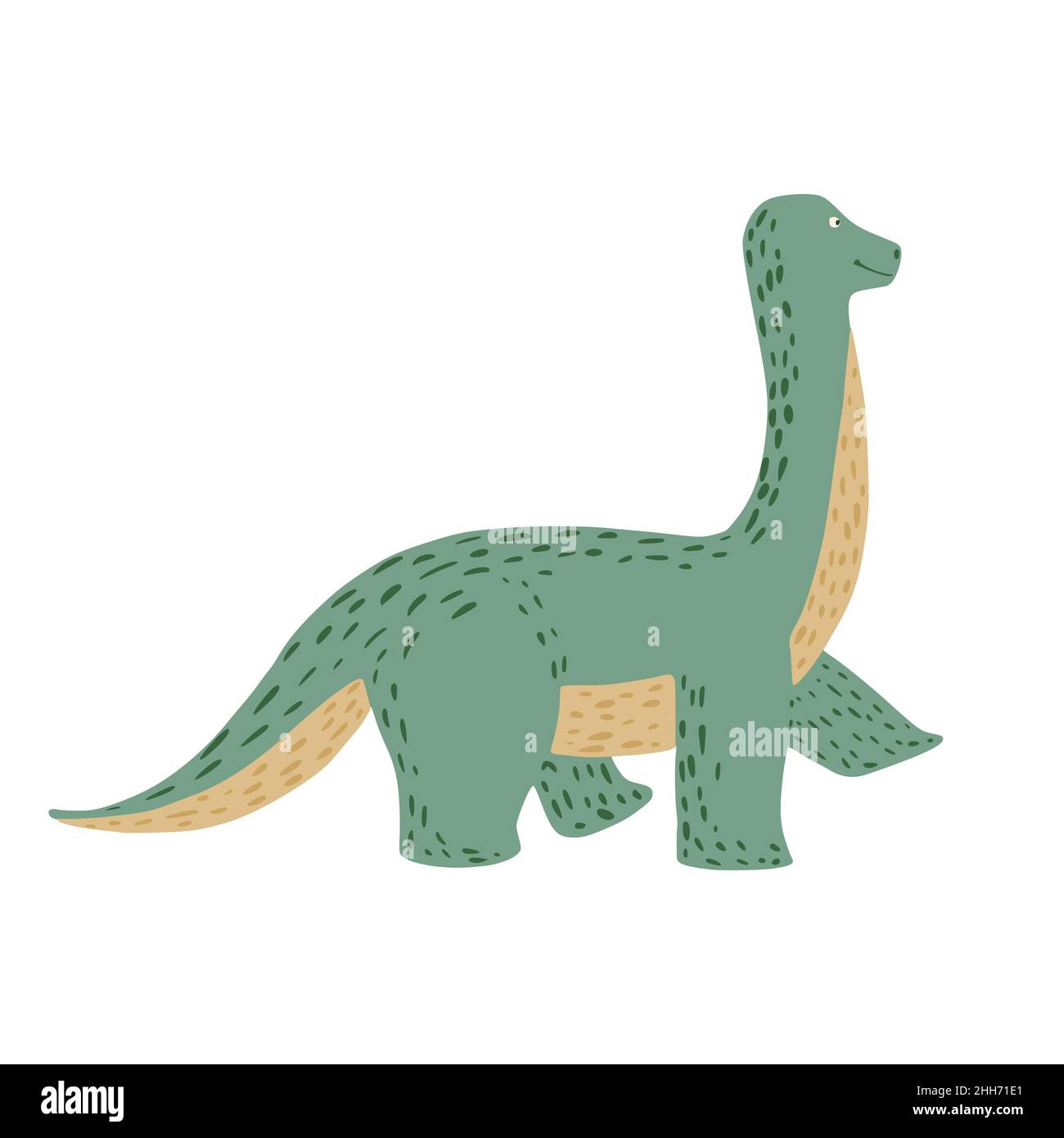 Cute brachiosaurus isolated on white background. Dinosaurs jurassic ...