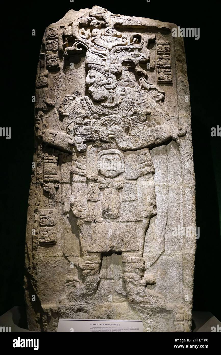 Calakmul Stela 51 (Maya), National Museum of Anthropology, Museo ...