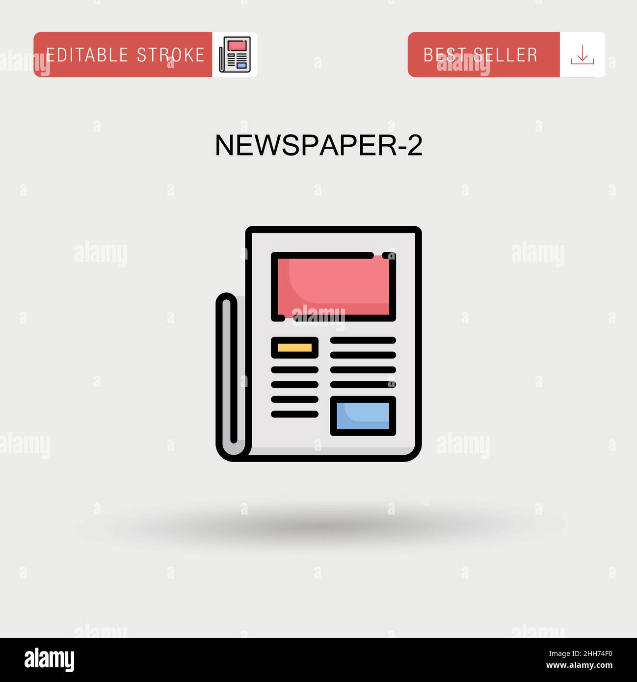 Newspaper-2 Simple vector icon Stock Vector Image & Art - Alamy