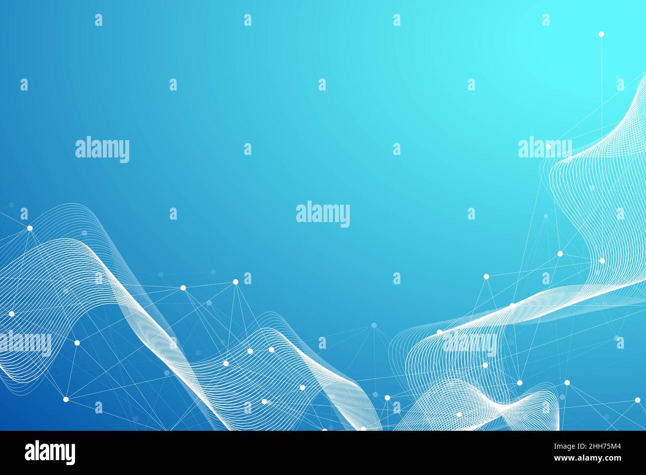 Scientific molecule background with flow waves for medicine, science ...