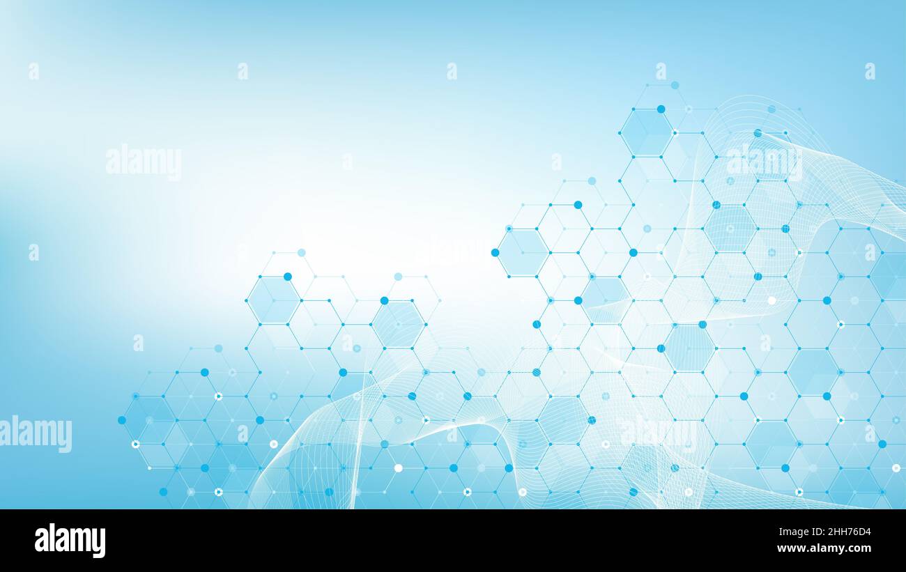 Molecular structure background. Science template wallpaper or banner ...