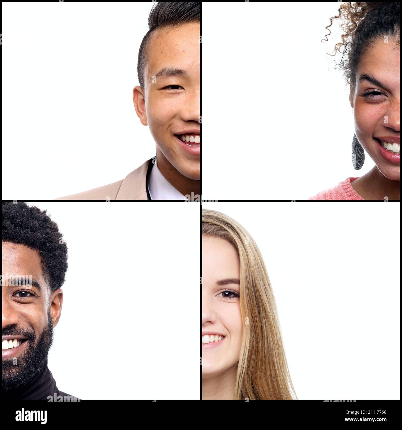 Group of people in a collage Stock Photo - Alamy