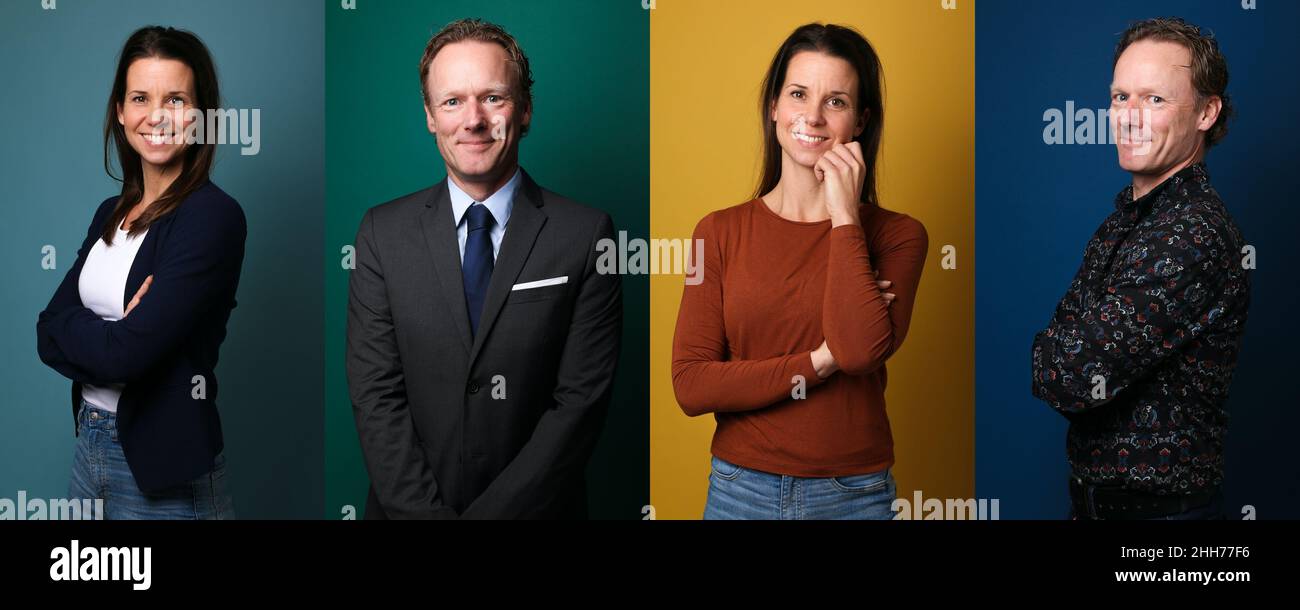 Group of people in a collage Stock Photo - Alamy
