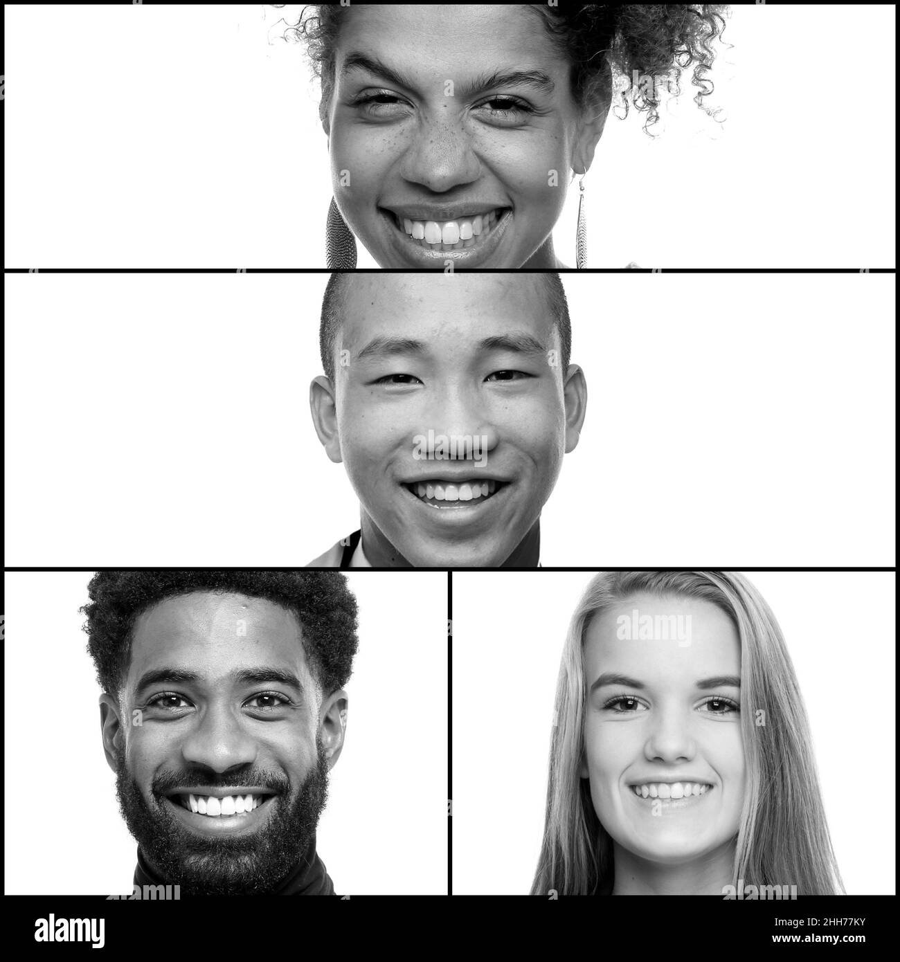 Group of people in a collage Stock Photo - Alamy