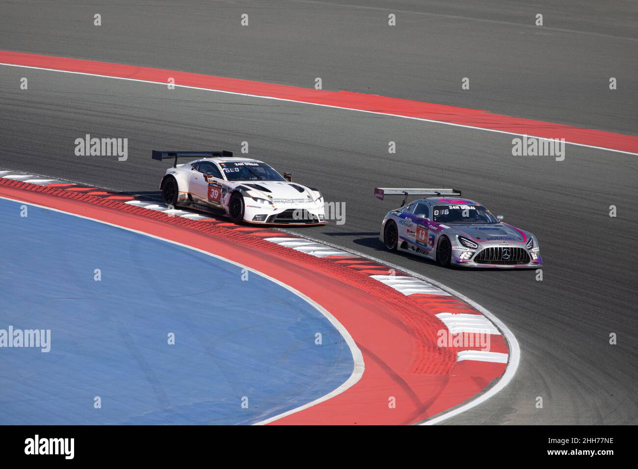 24h endurance car race on a tarmac track during a 24h race Stock Photo ...