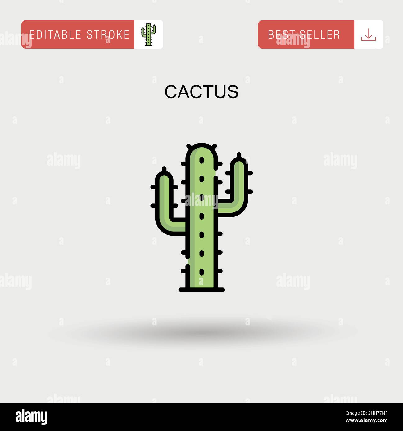 Cactus Simple vector icon Stock Vector Image & Art - Alamy
