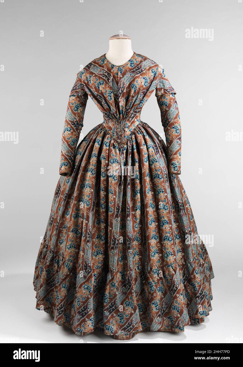 Dress ca. 1843 American This is a stunning example of the beauty of ...