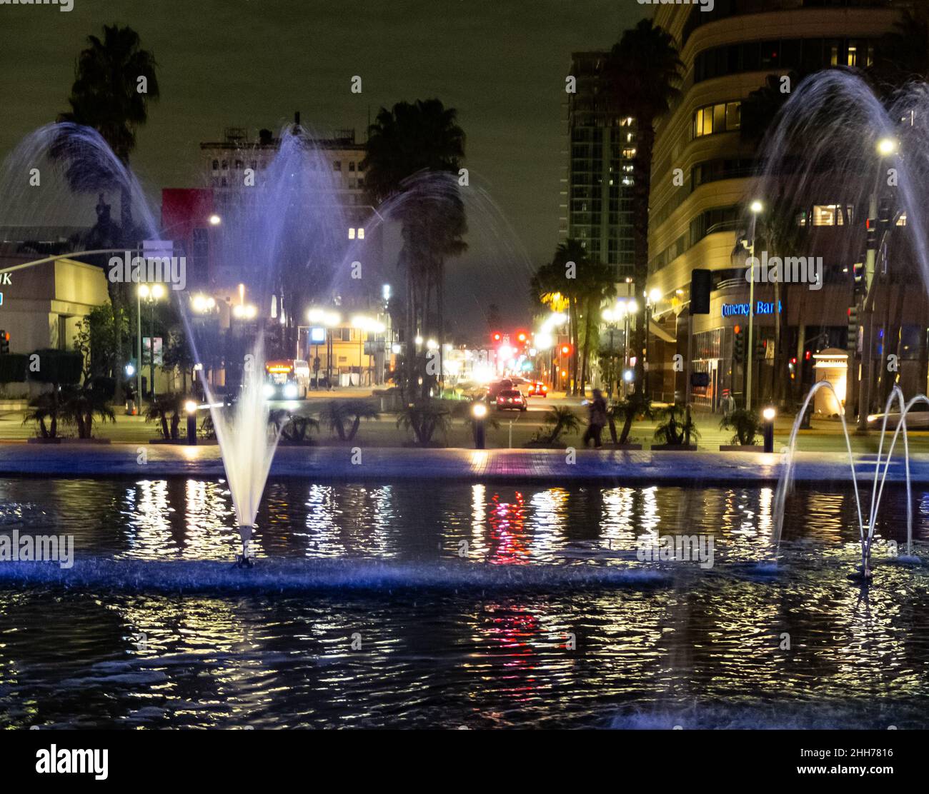 Long beach skyline night los hi-res stock photography and images - Alamy
