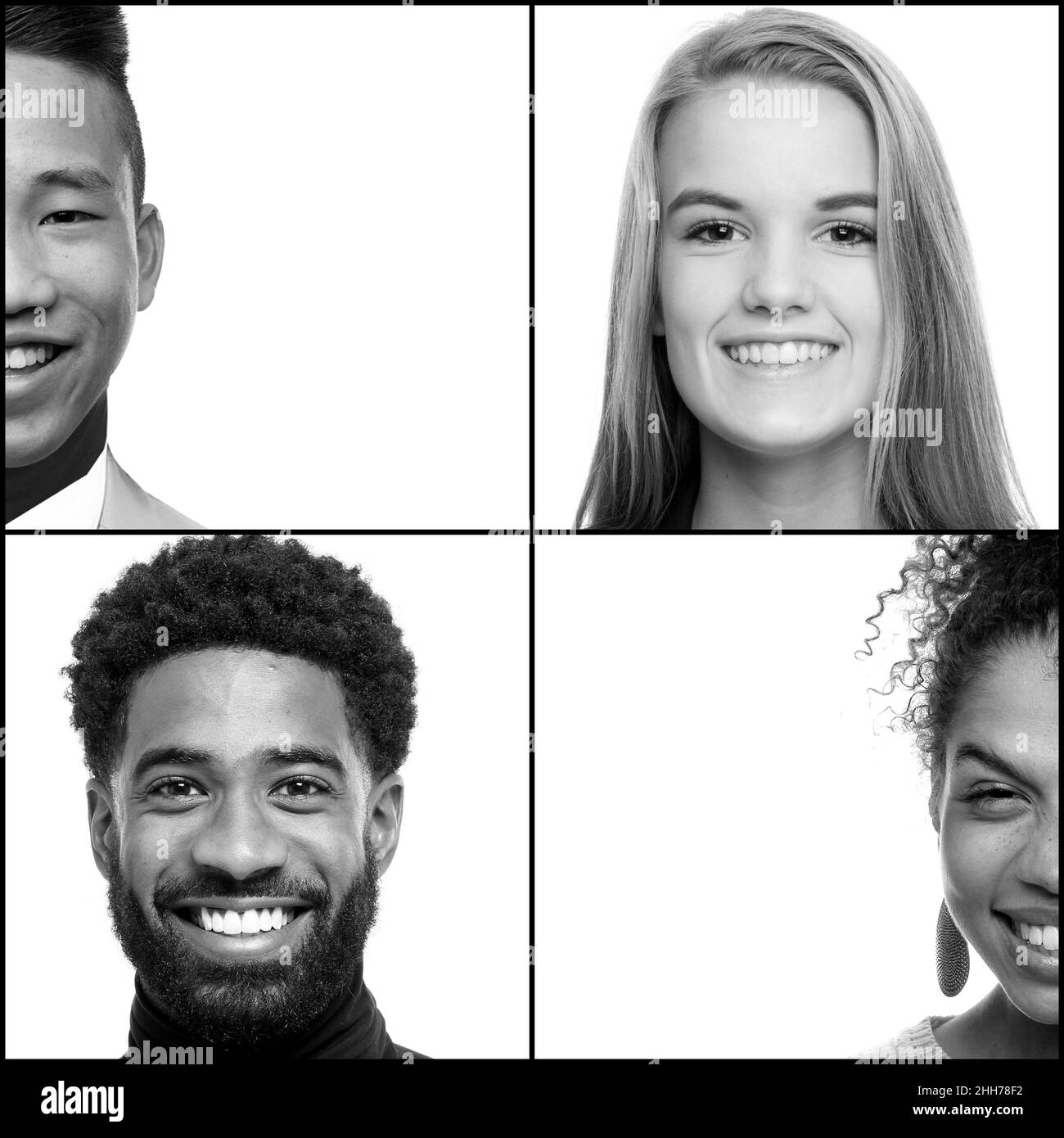 Group of people in a collage Stock Photo - Alamy