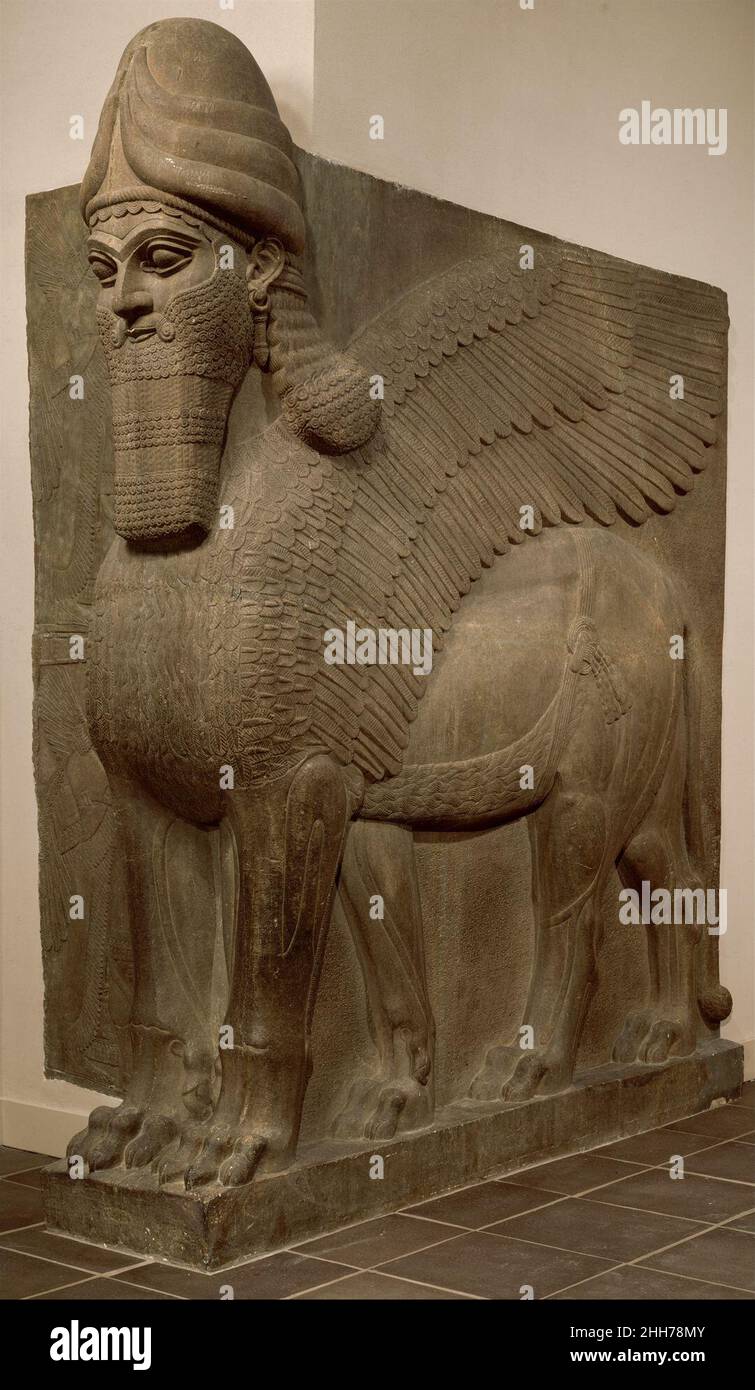 Human-headed winged lion (lamassu) ca. 883–859 B.C. Assyrian From the ...