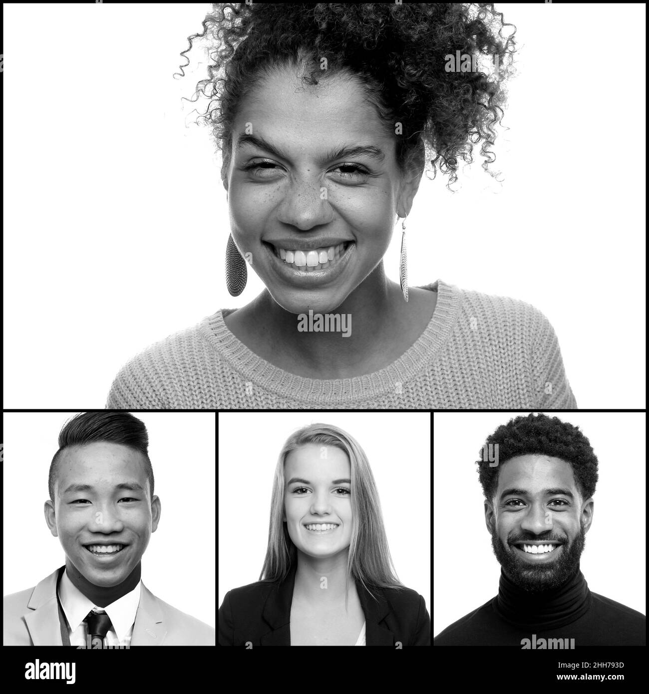 Group of people in a collage Stock Photo - Alamy