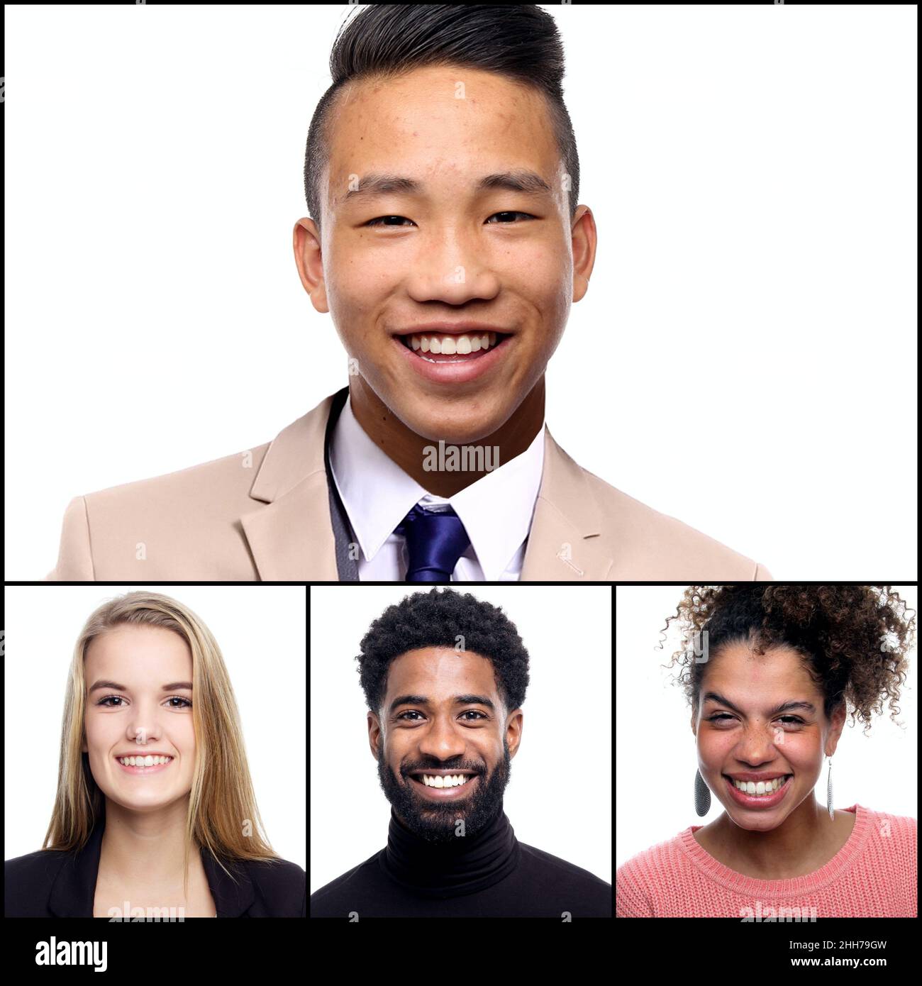 Group of people in a collage Stock Photo - Alamy