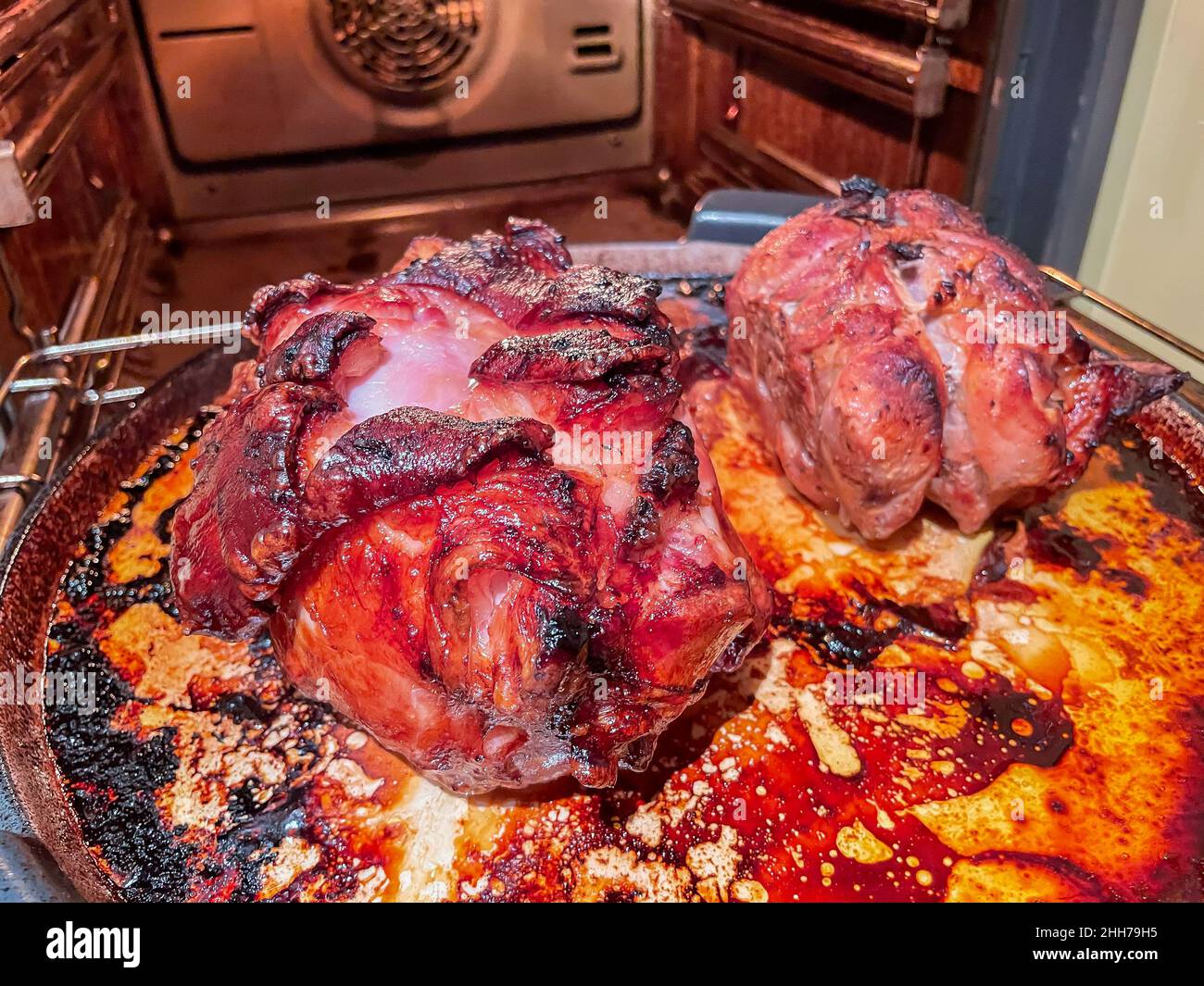 Fresh grilled pork knuckle background Stock Photo - Alamy