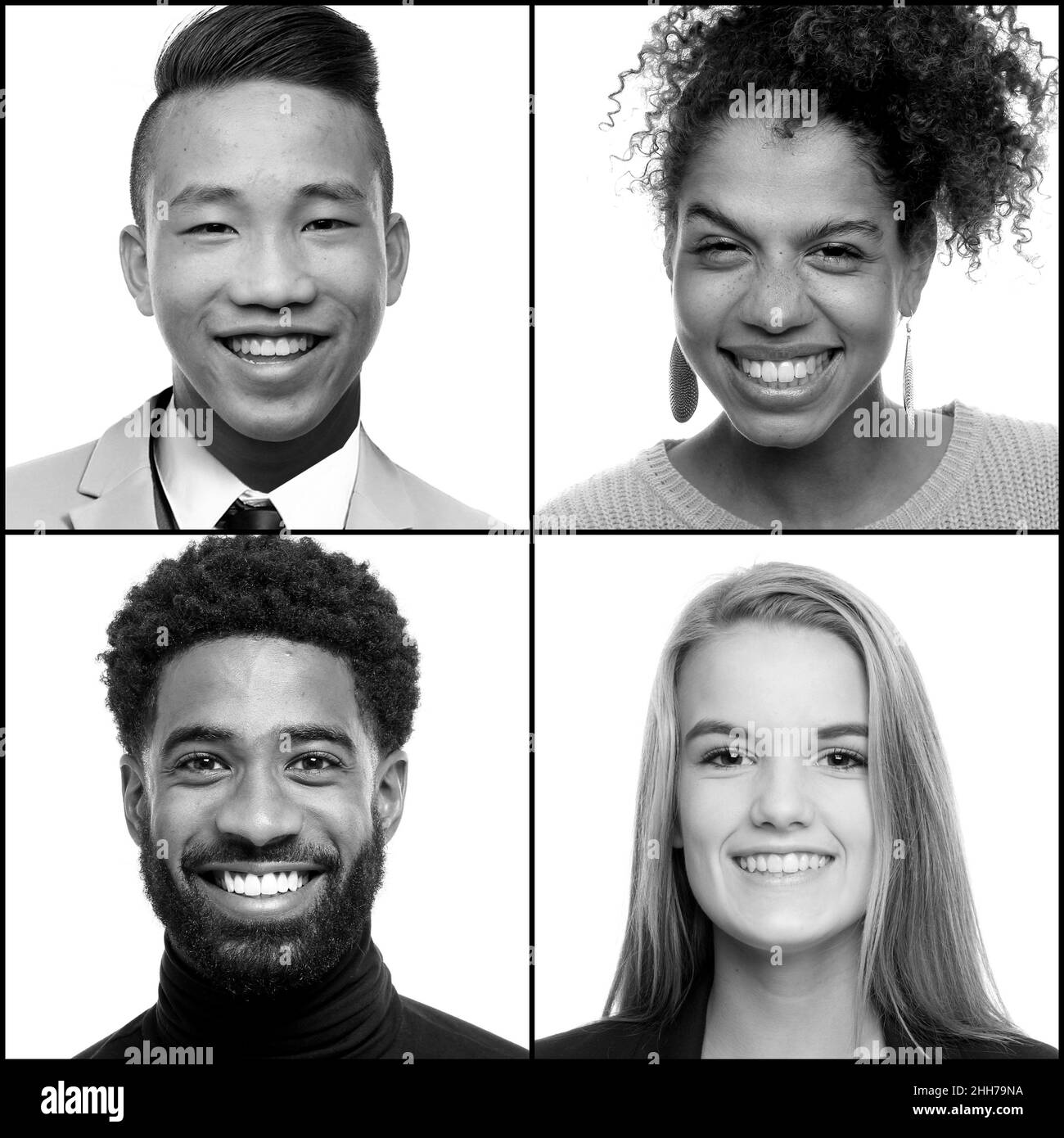 Group of people in a collage Stock Photo - Alamy