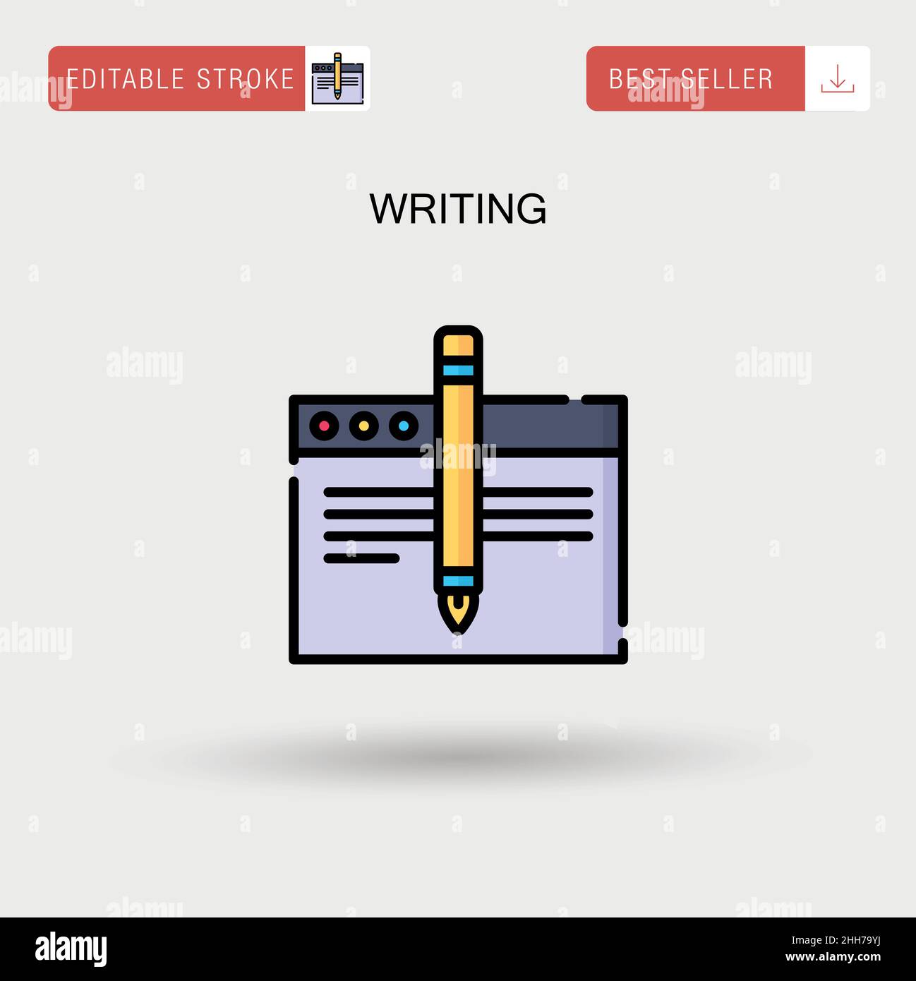 Young woman writing with pen and paper Stock Vector Images - Alamy