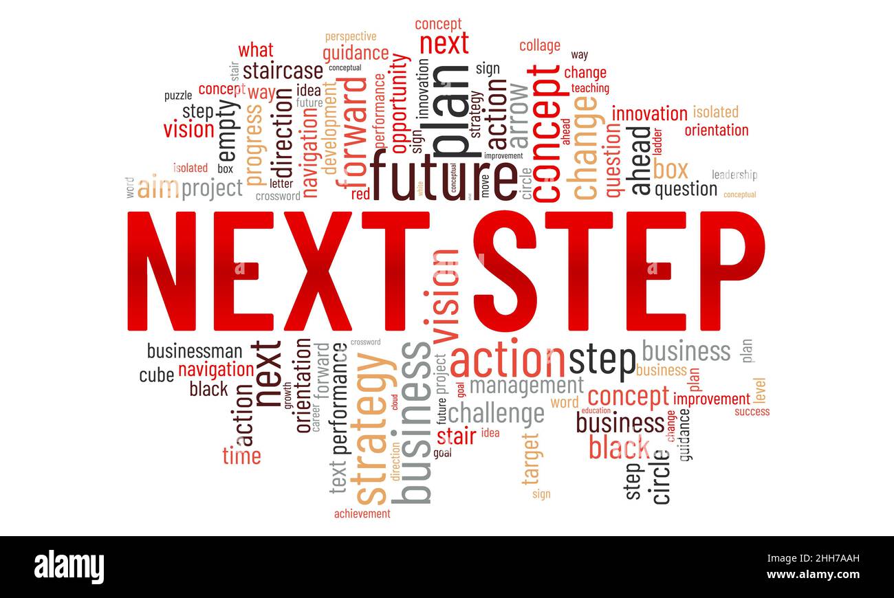 Next step word cloud template. Business concept vector background Stock ...