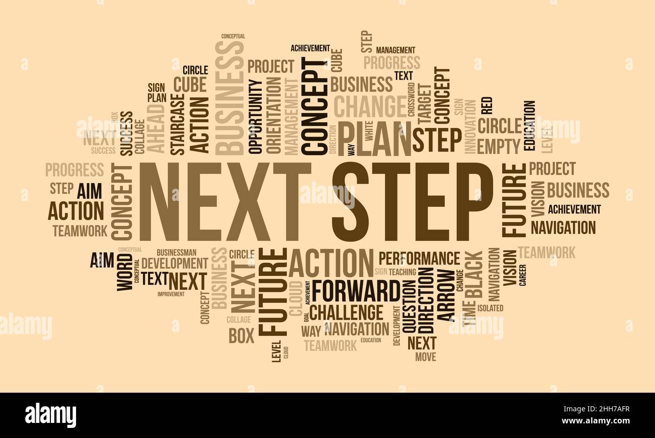 Next step word cloud template. Business concept vector background Stock ...