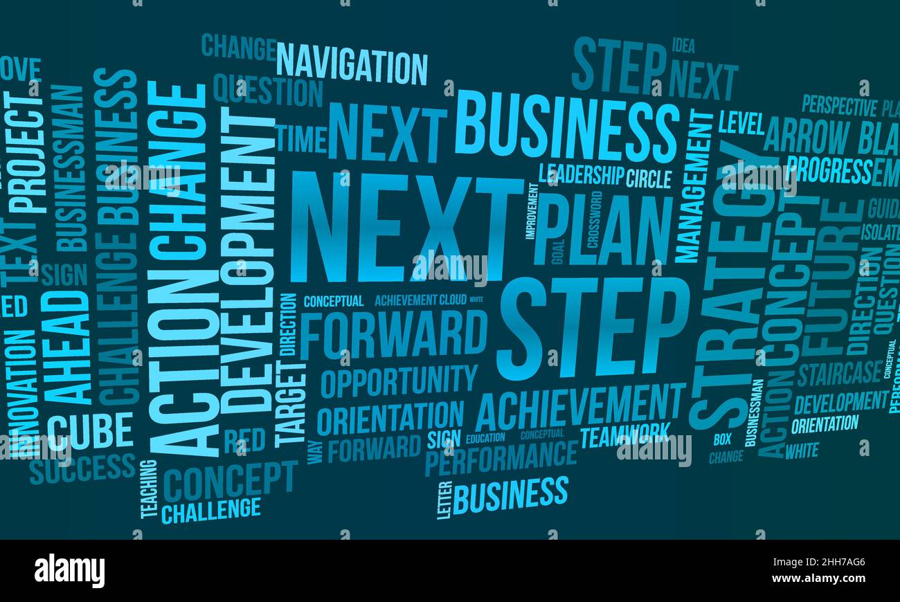 Next step word cloud template. Business concept vector background Stock ...
