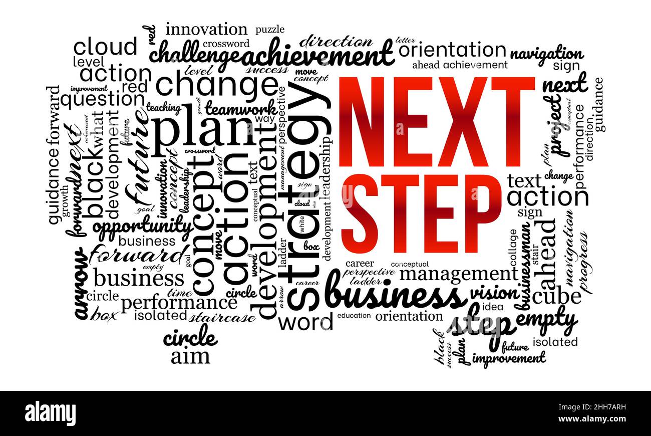 Next step word cloud template. Business concept vector background Stock ...