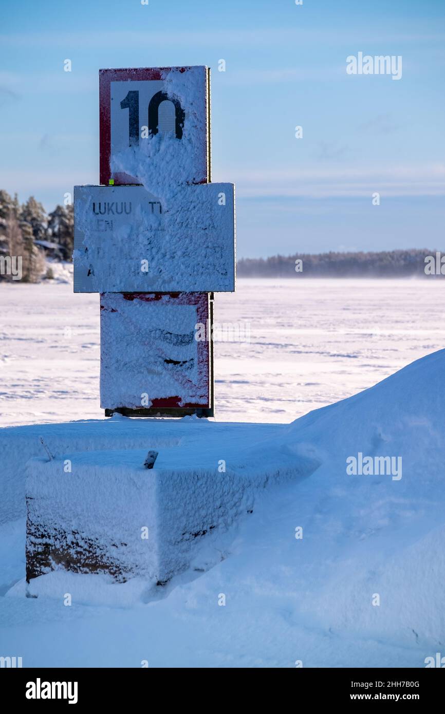 Helsinki / Finland - JANUARU 17, 2022: Nautical sign indicating the ...