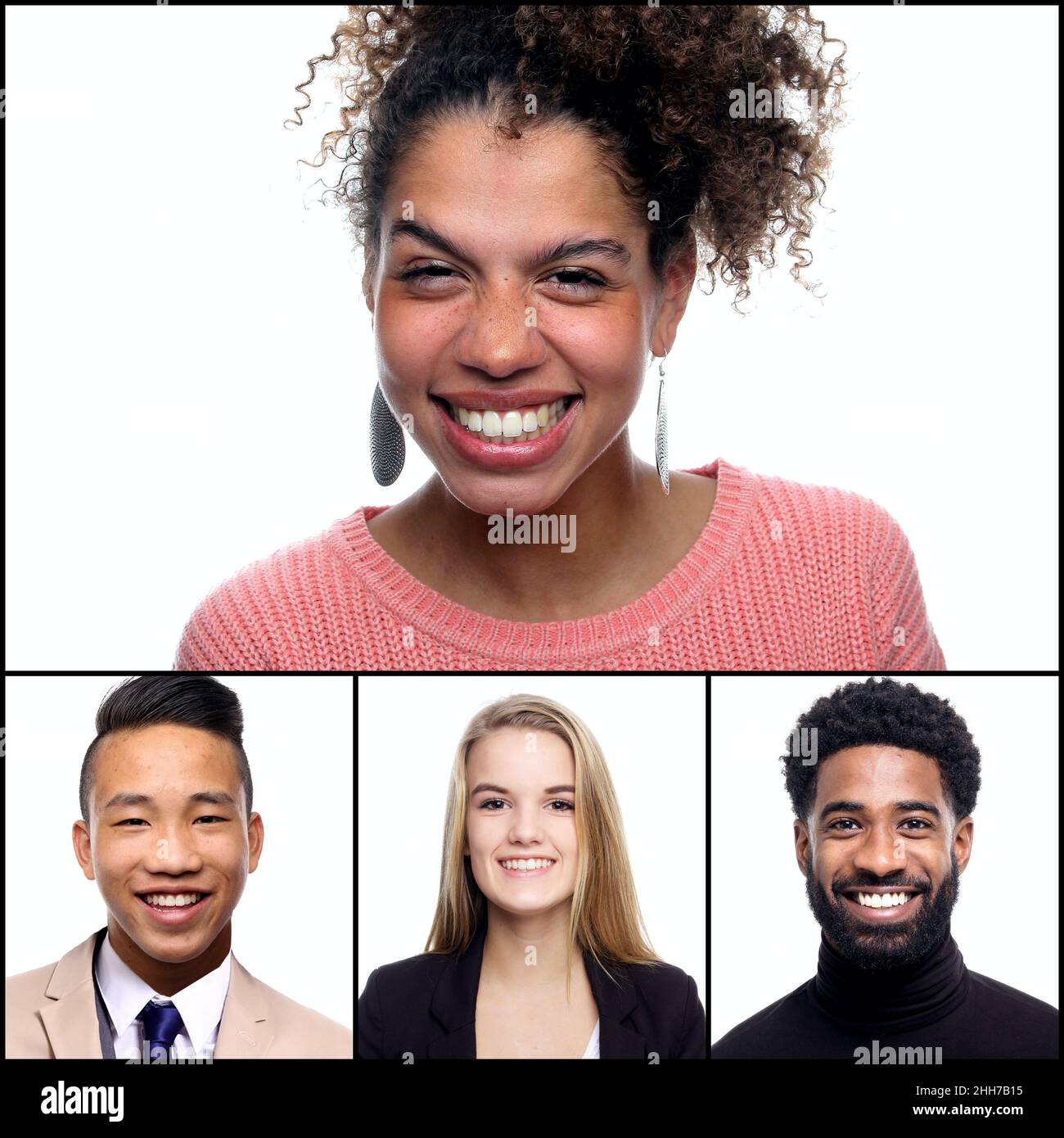 Group of people in a collage Stock Photo - Alamy