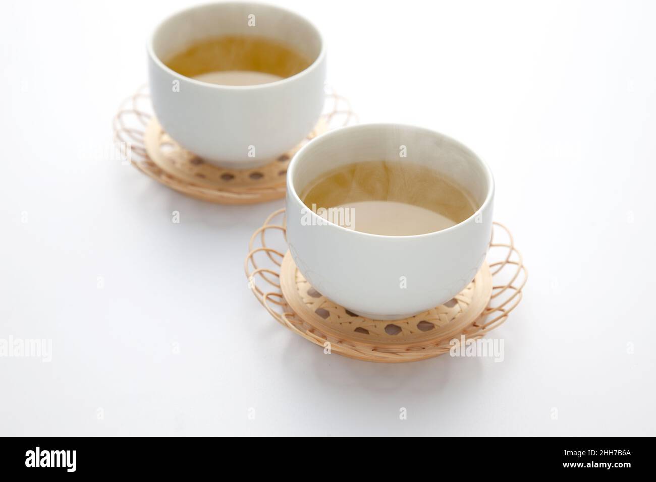 hot green tea Japanese tea isolated on white background Stock Photo - Alamy