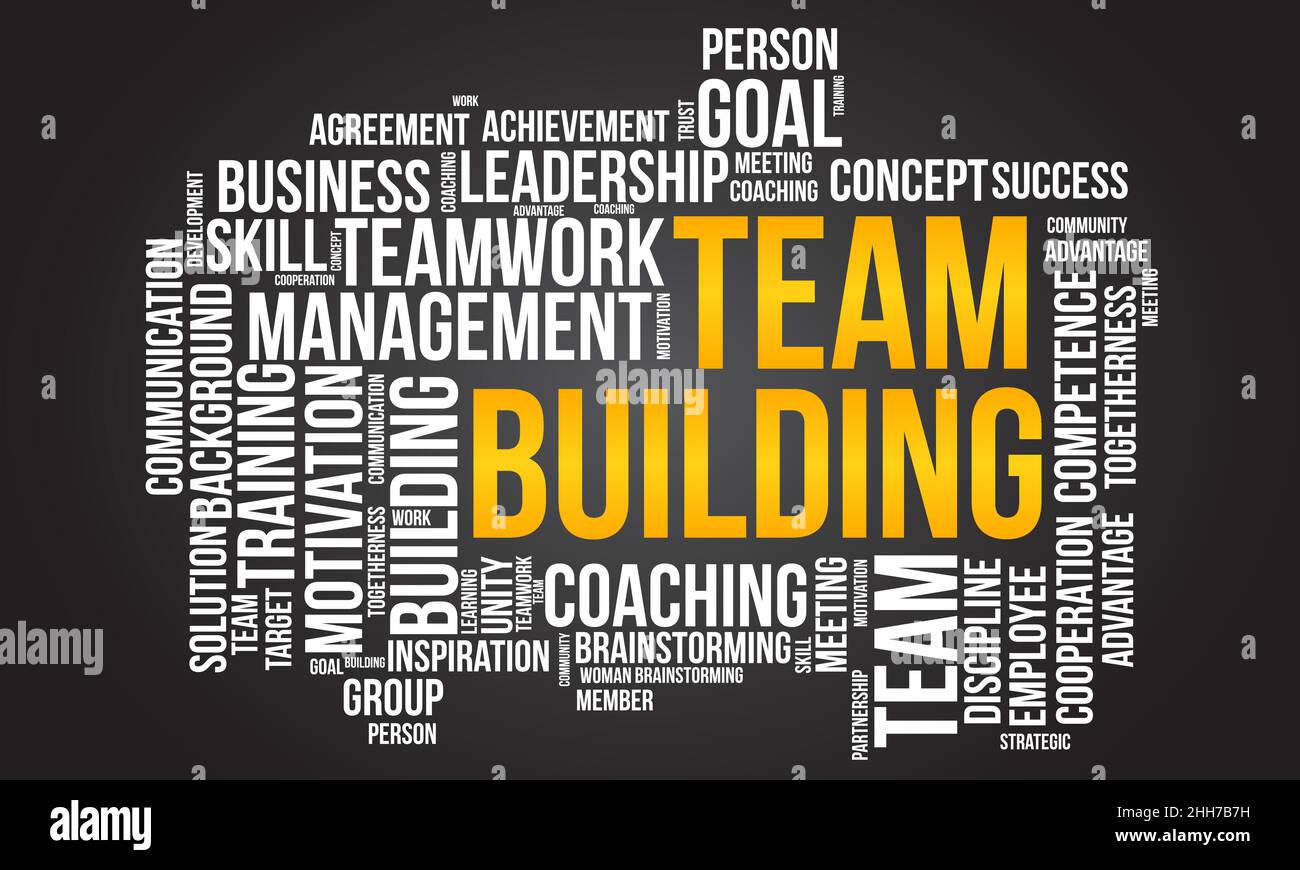 Team building word cloud template. Business concept vector background ...