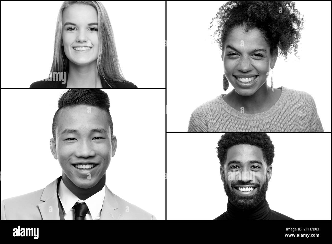 Group of people in a collage Stock Photo - Alamy