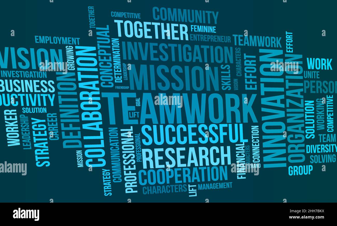 Teamwork word cloud template. Business concept vector background Stock ...