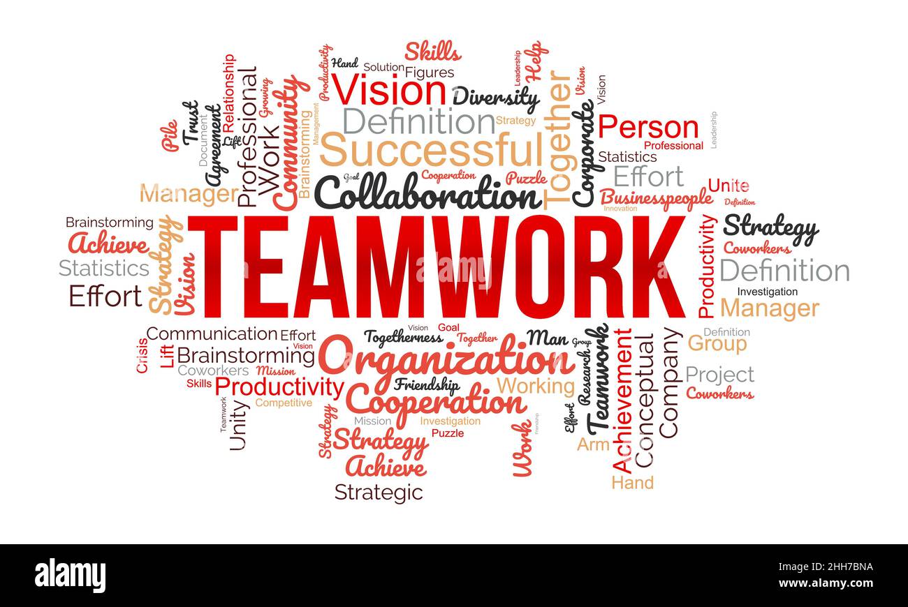 Teamwork word cloud template. Business concept vector background Stock ...