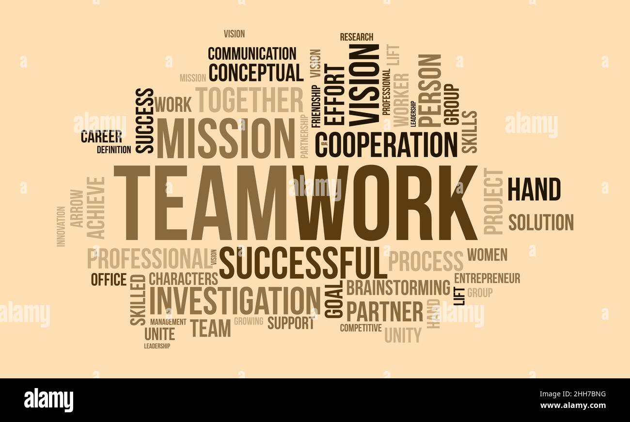 Teamwork word cloud template. Business concept vector background Stock ...