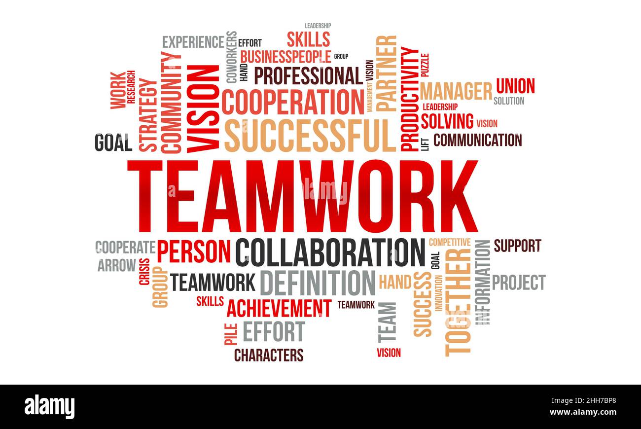 Teamwork word cloud template. Business concept vector background Stock ...