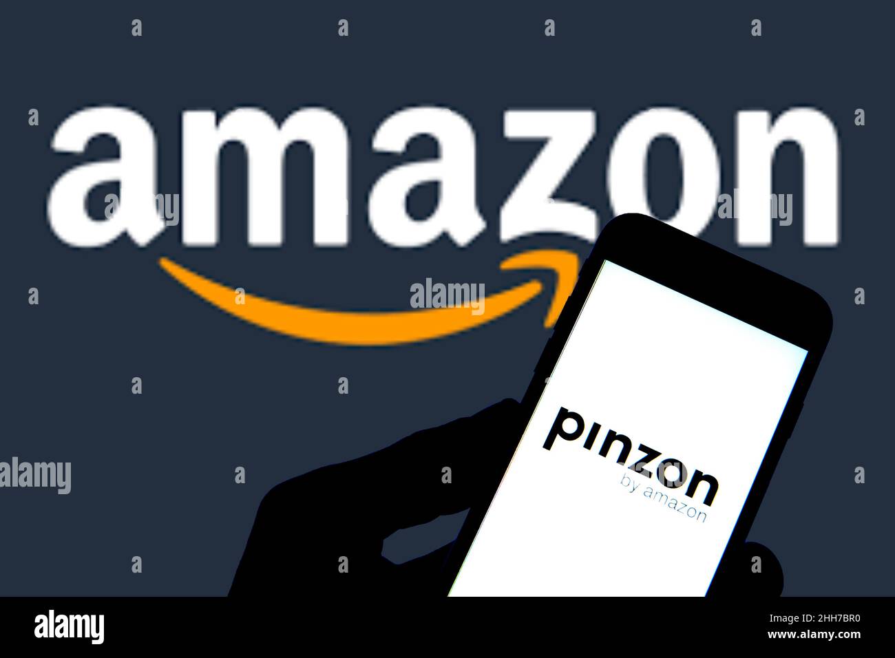 In this photo illustration a Pinzon logo seen displayed on a smartphone ...