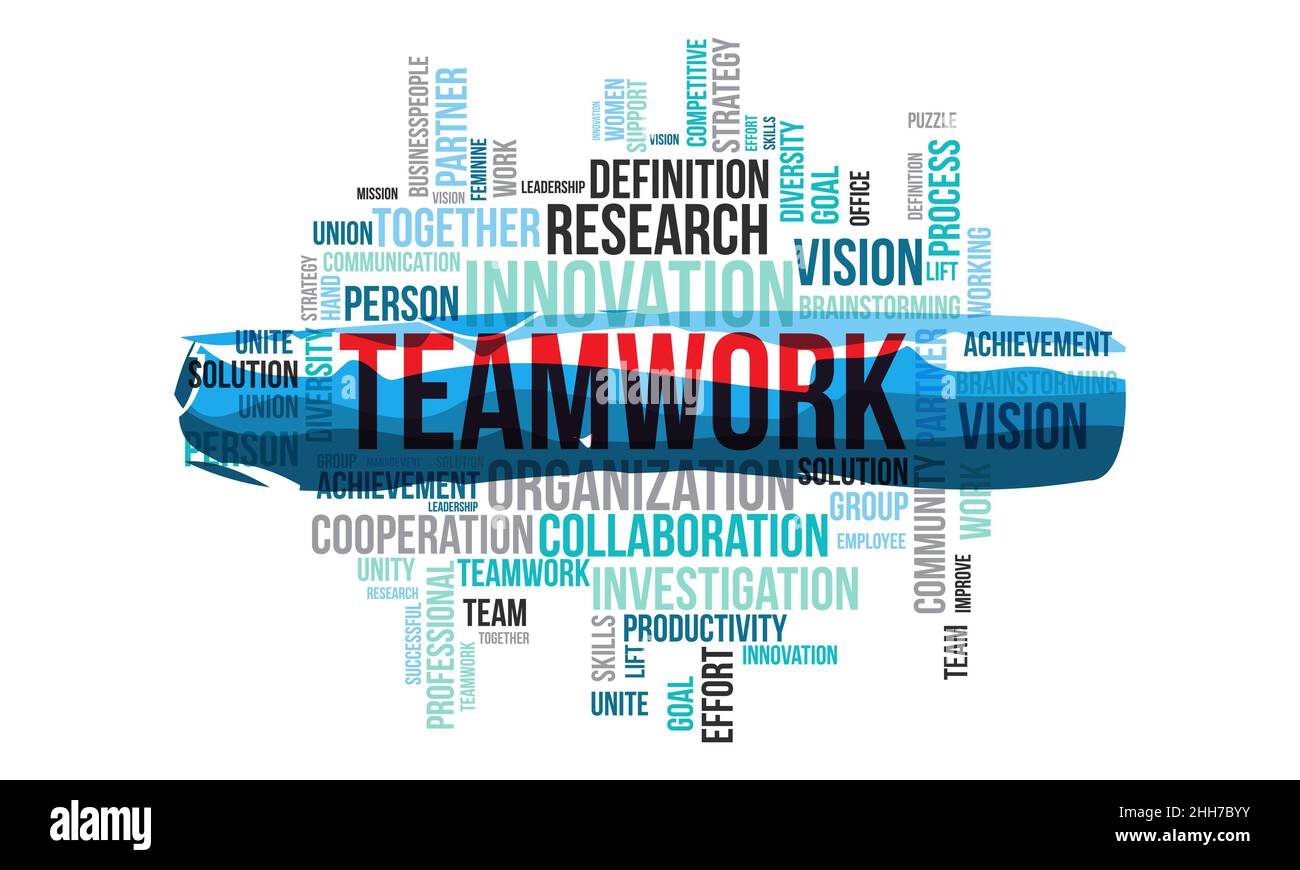Teamwork word cloud template. Business concept vector background Stock ...
