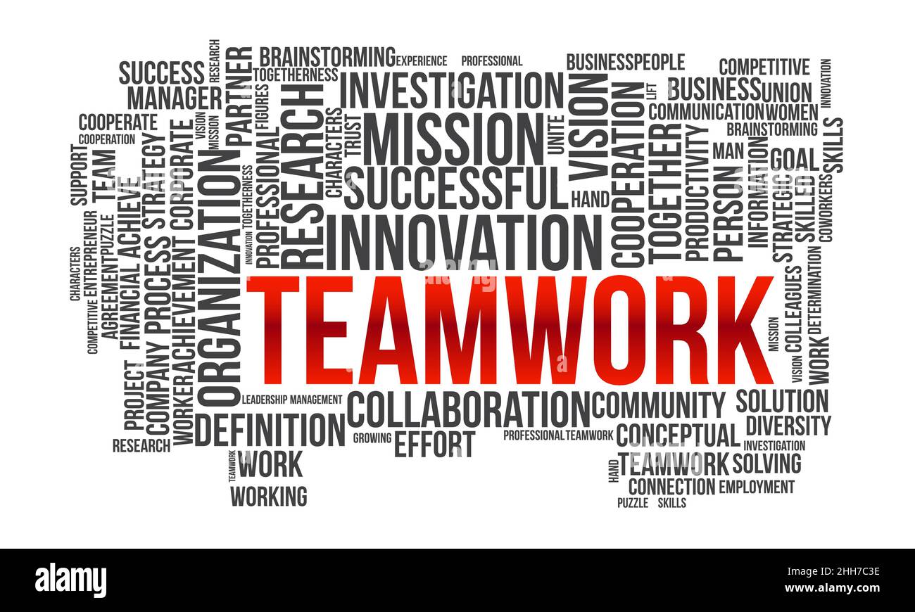 Teamwork word cloud template. Business concept vector background Stock ...
